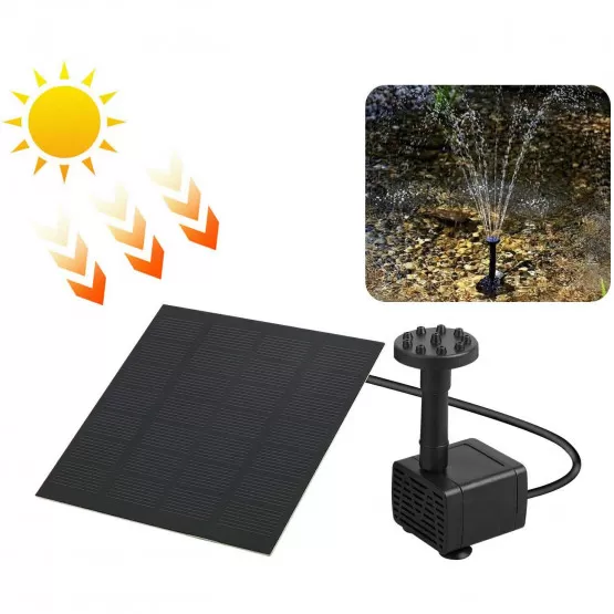 INF Water fountain with solar cells and 4 sprinkler heads