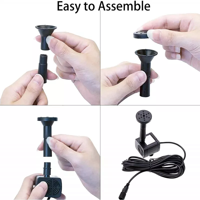 INF Water fountain with solar cells and 4 sprinkler heads