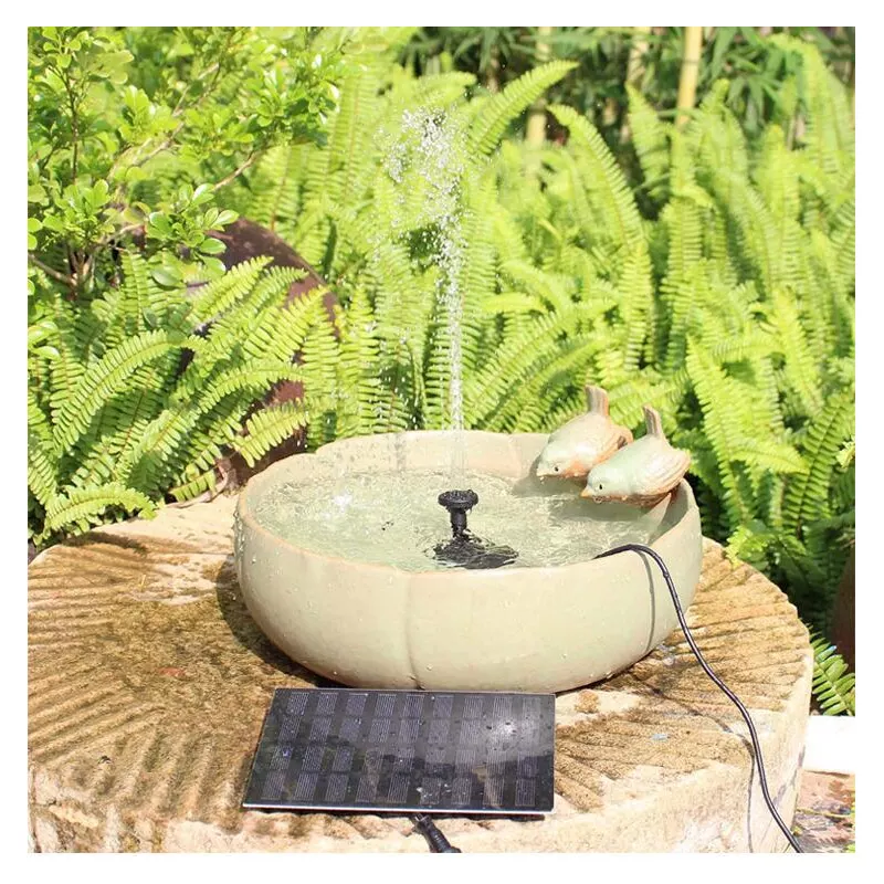 INF Water fountain with solar cells and 4 sprinkler heads