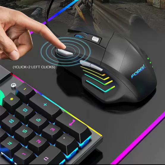 INF Wired Gaming Mouse: 7 Buttons, Ergonomic, Adjustable DPI, Backlight