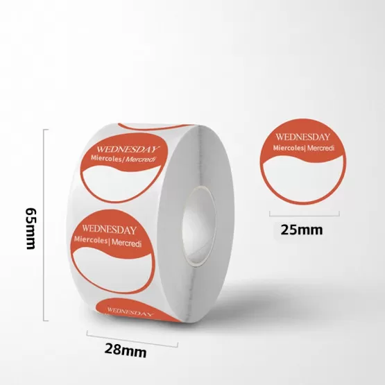 INF Orange Wednesday Stickers - 500 Labels/2 Rolls - Handwriteable