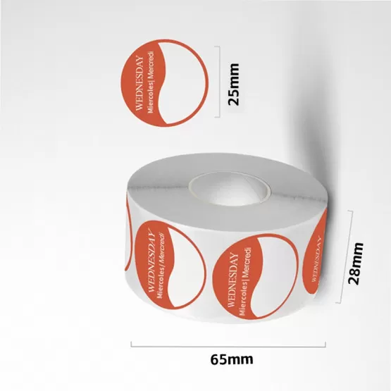 INF Orange Wednesday Stickers - 500 Labels/2 Rolls - Handwriteable