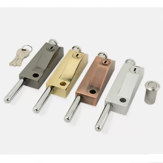 INF Rotary Door Latch Surface Mounted Spring Bolt Lock for Frame & Wooden